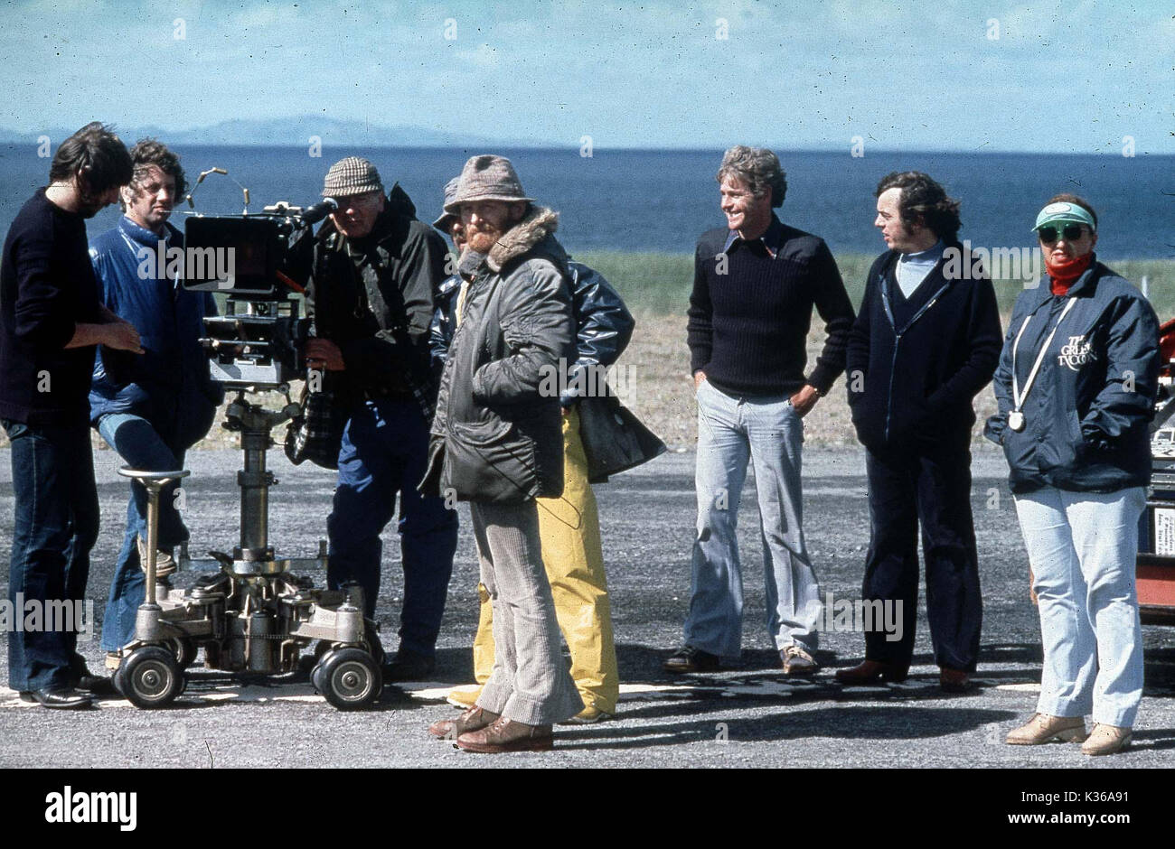FLASH GORDON DIRECTOR MIKE HODGES IN PARKA WITH CREW Date: 1980 Stock ...