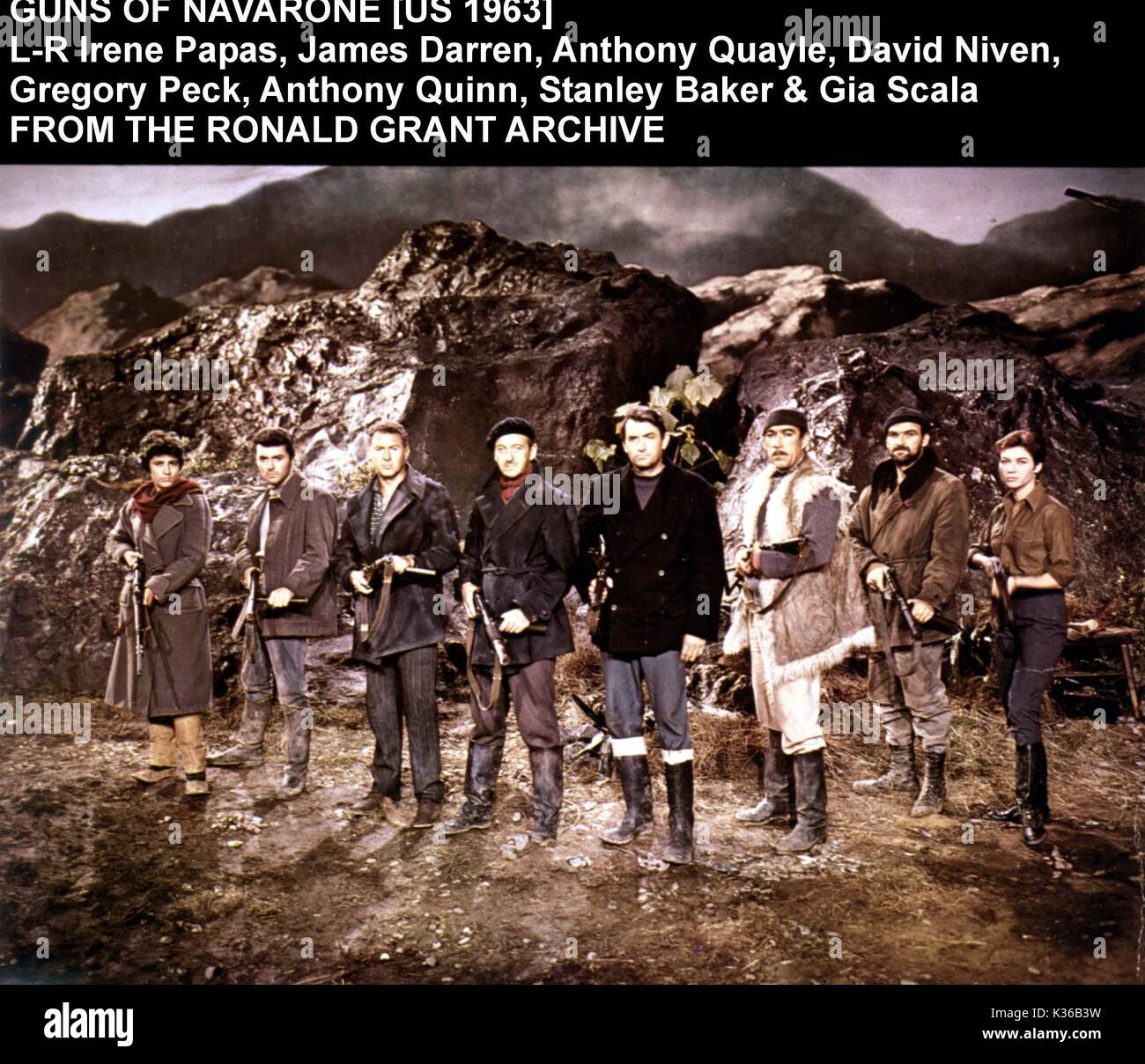THE GUNS OF NAVARONE L-R, IRENE PAPAS, JAMES DARREN, ANTHONY QUAYLE ...