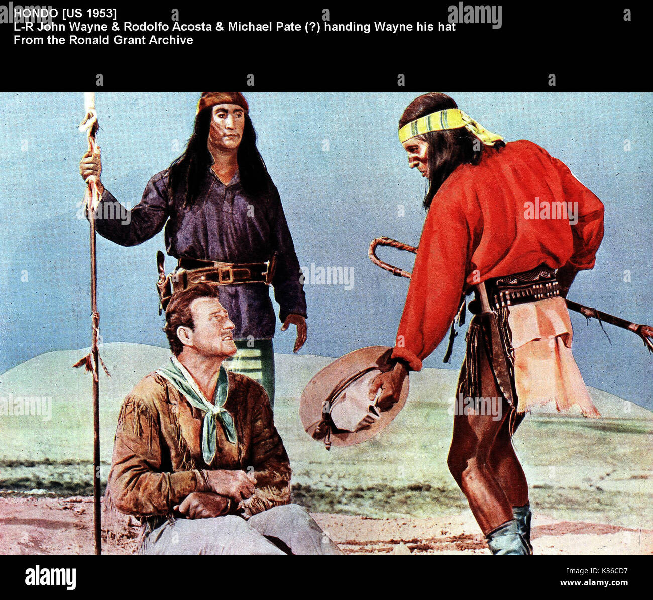 HONDO L-R,JOHN WAYNE, RODOLFO ACOSTA, MICHAEL PATE Stock Photo - Alamy