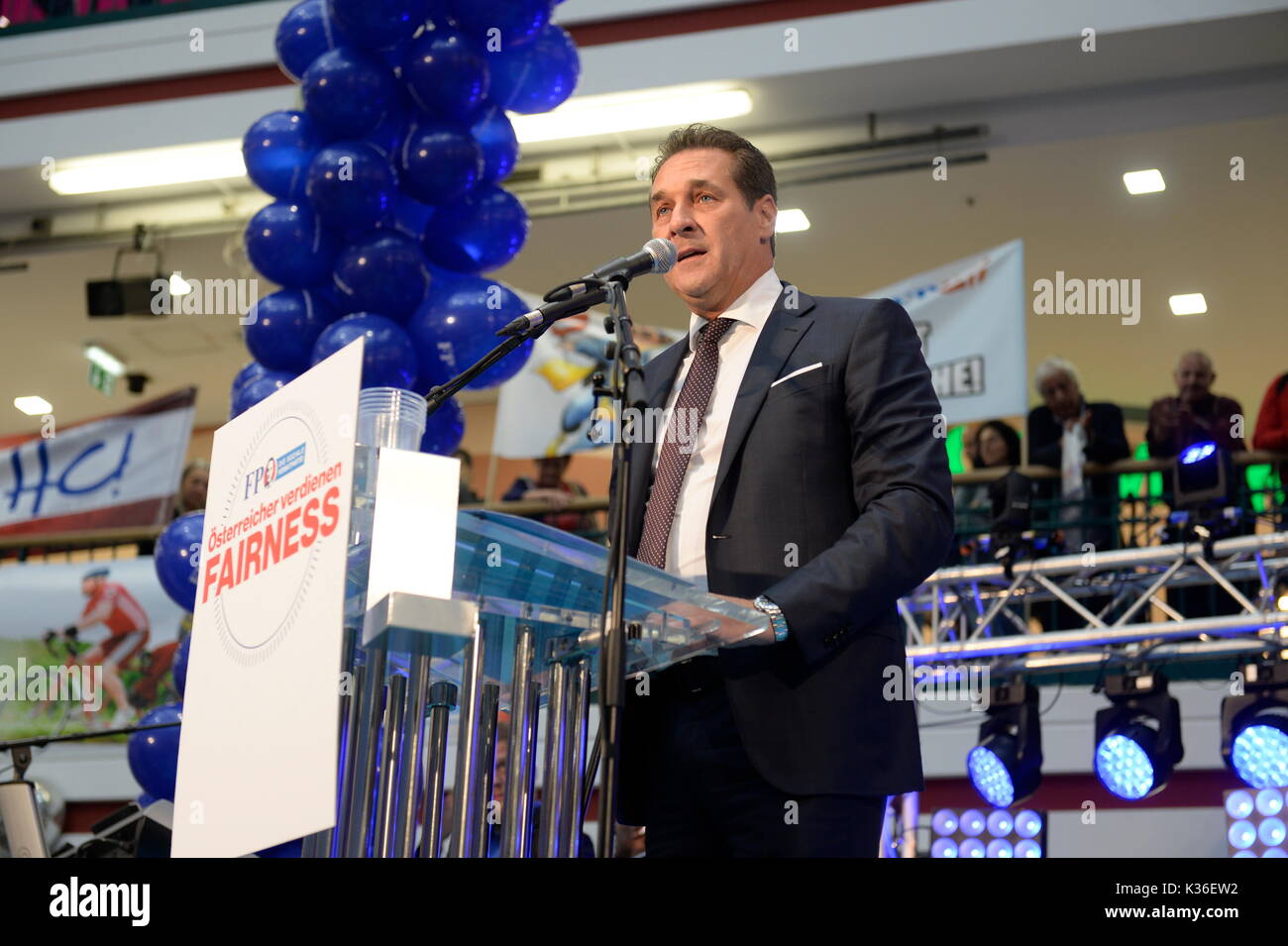 Vienna, Austria. 01 September 2017. Election opening of the Vienna FPÖ ...