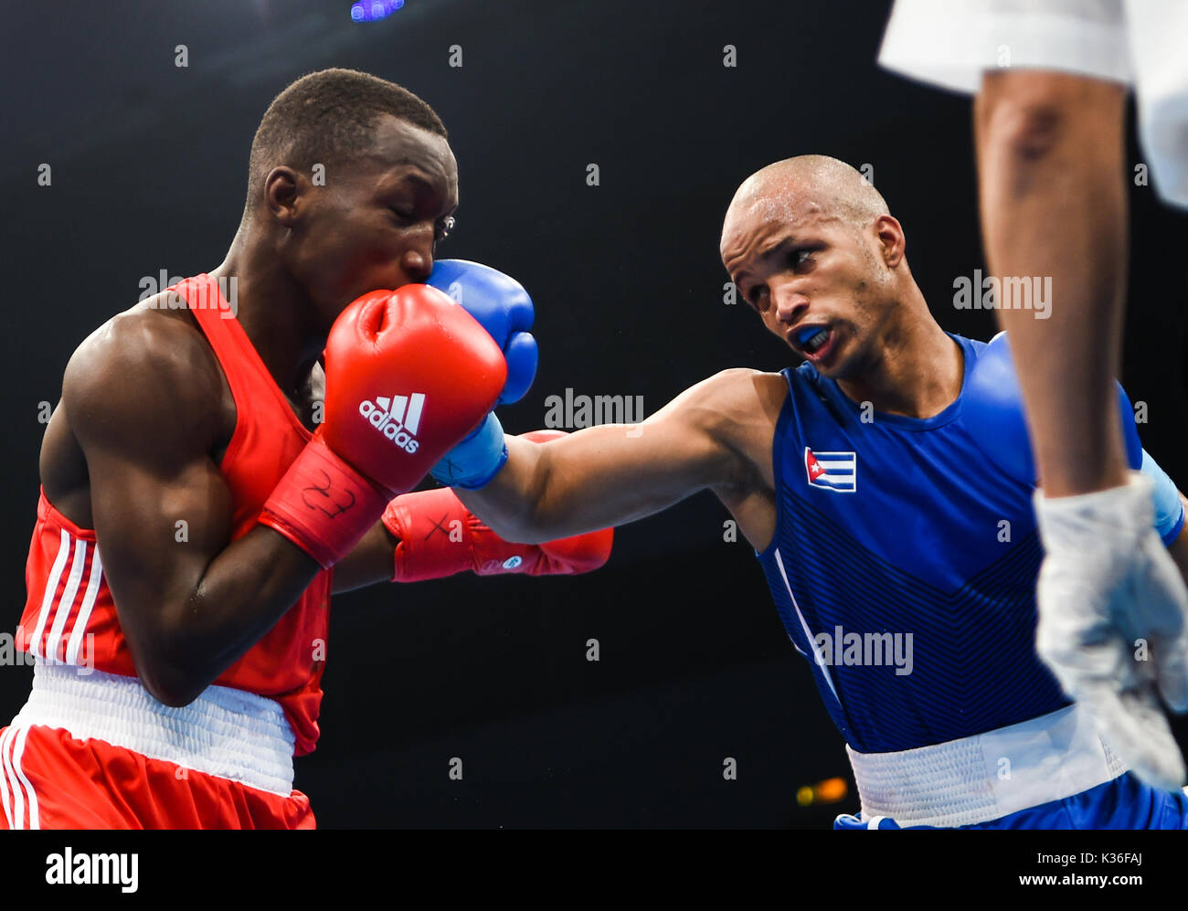 German boxer Abass Baraou (L) fights Roniel Iglesias from Cuba Men's ...