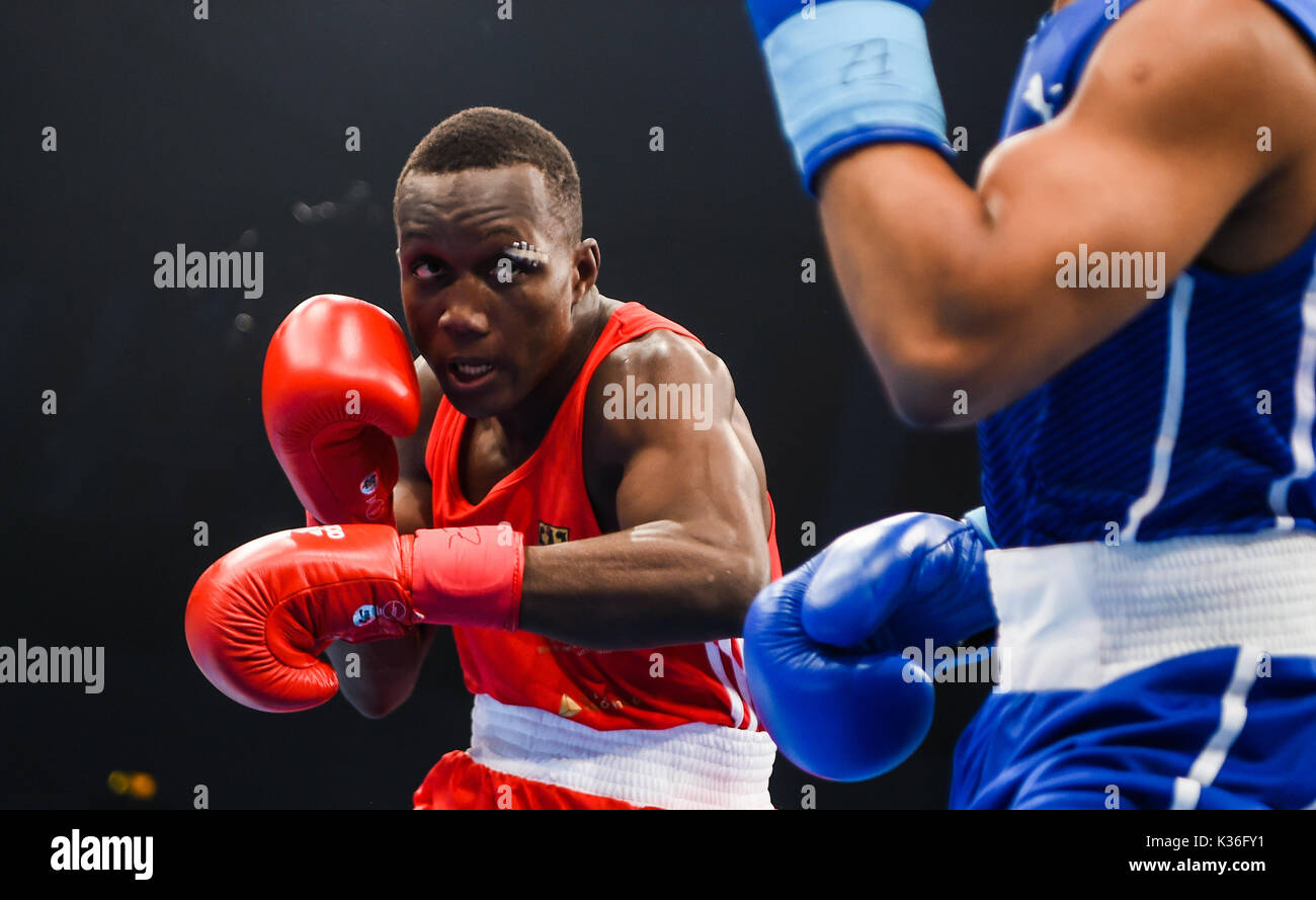 German boxer Abass Baraou (L) fights Roniel Iglesias from Cuba Men's ...