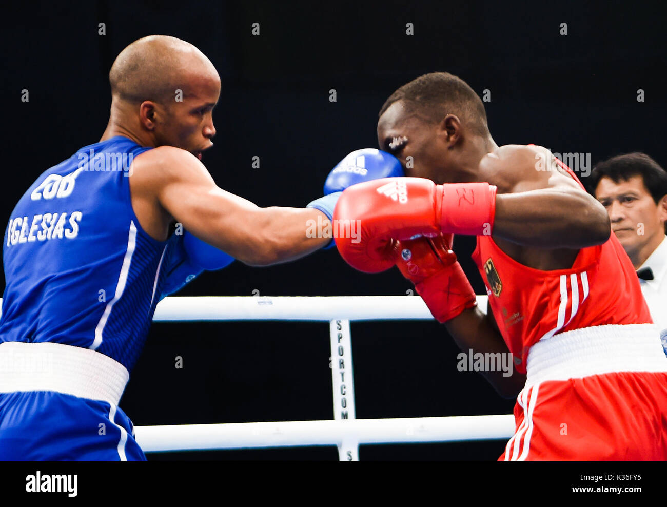German boxer Abass Baraou (R) fights Roniel Iglesias from Cuba Men's ...