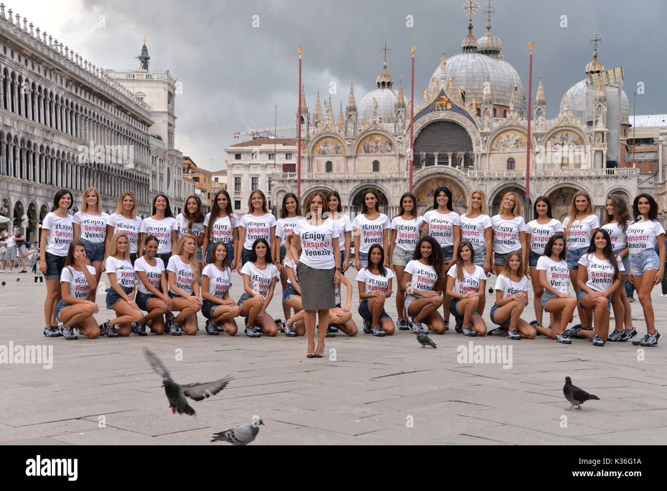 Venice, Italy. 01th September, 2017. Miss Italia pageant finalists on ...