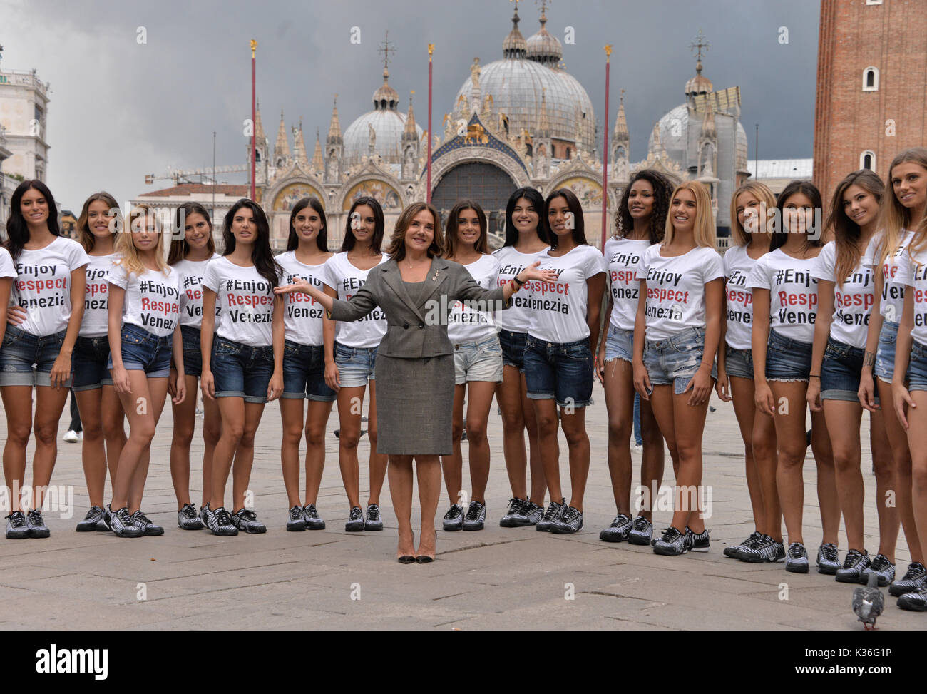 Venice, Italy. 01th September, 2017. Miss Italia pageant finalists on ...