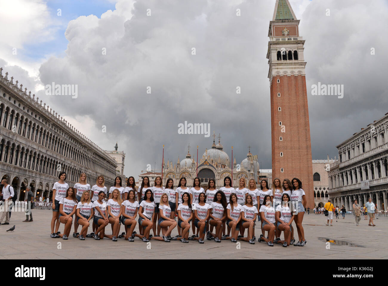Venice, Italy. 01th September, 2017. Miss Italia pageant finalists on ...