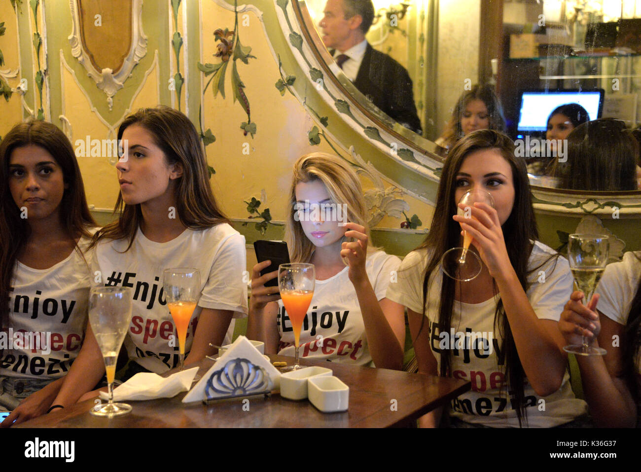 Venice, Italy. 01th September, 2017. Miss Italia pageant finalists on ...