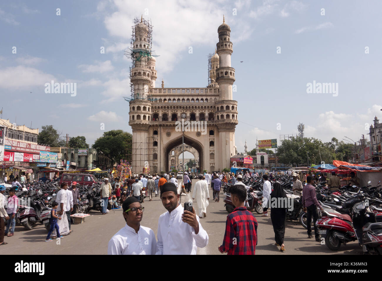 HYDERABAD,INDIA-02 SEPTEMBER,2017.Two Indian muslims take selfies in ...