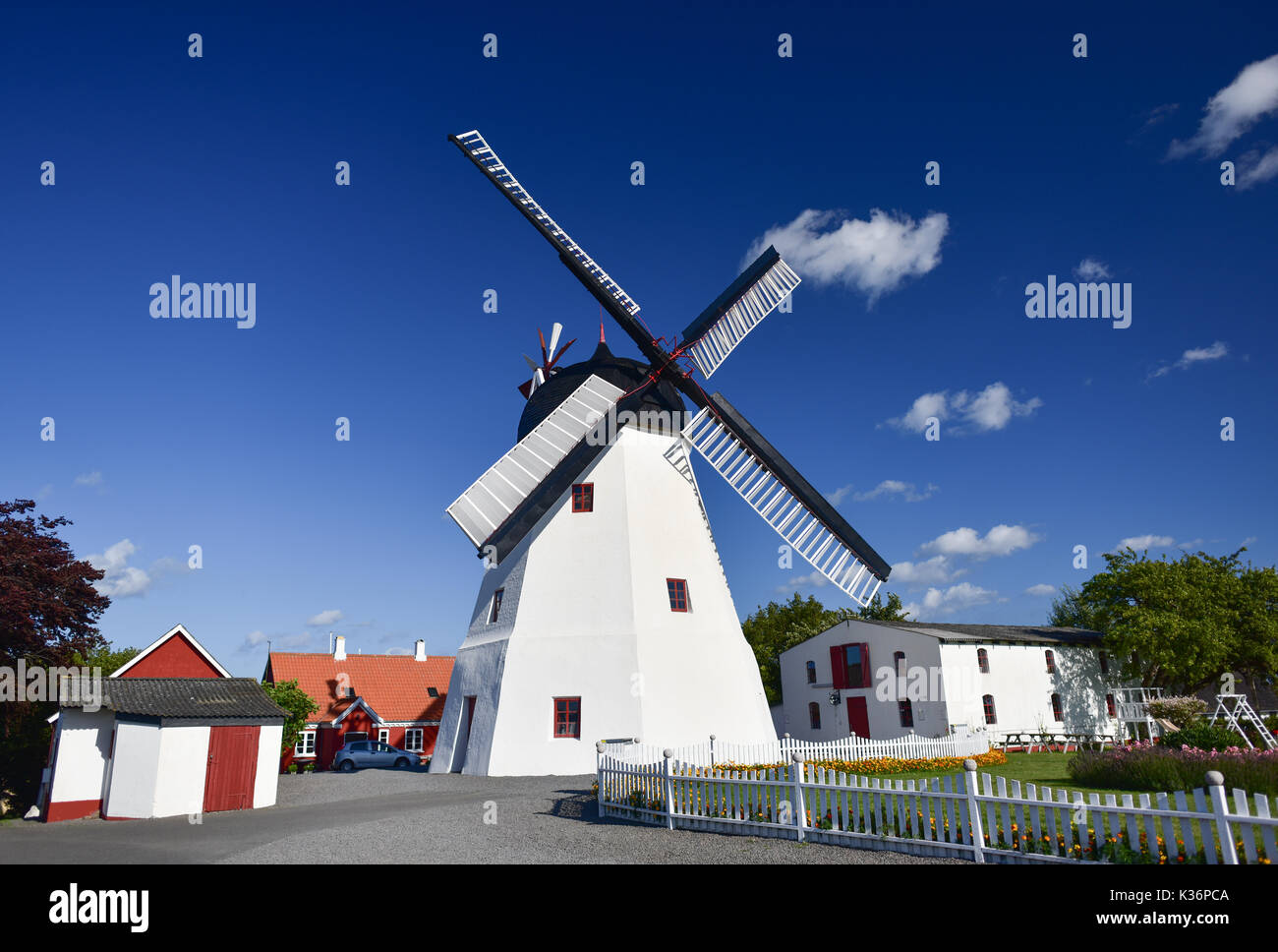 The windmill of Arsdale on the Danish Baltic island of Bornholm ...