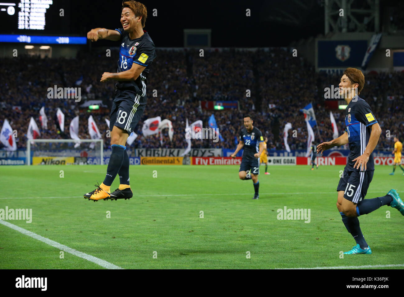 Saitama, Japan. 31st Aug, 2017. (L-R) Takuma Asano, Yuya Osako (JPN ... Saitama, Japan. 31st Aug, 2017. (L-R) Takuma Asano, Yuya Osako (JPN ...