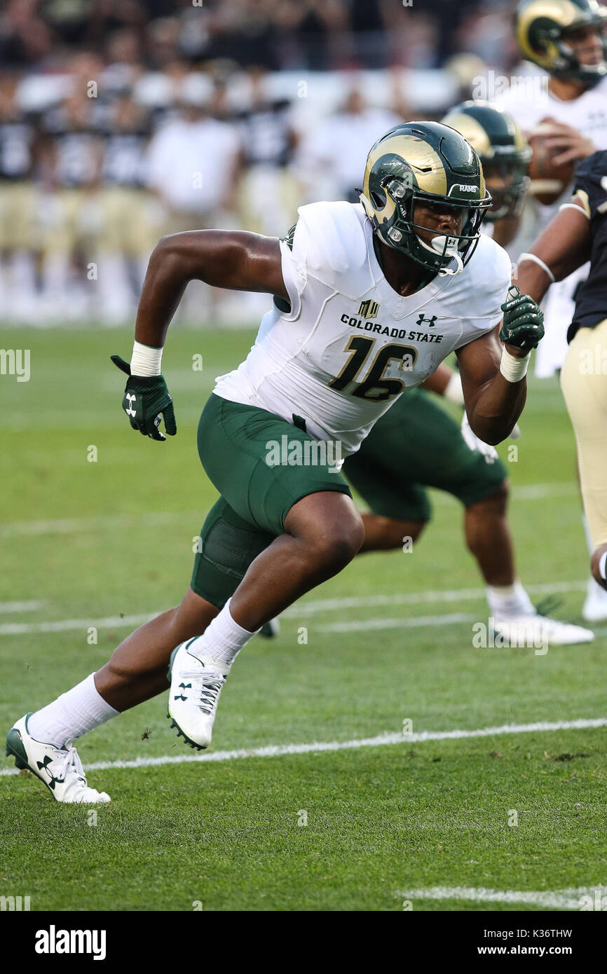 Denver. 01st Sep, 2017. Colorado State wide receiver Cameron Butler ...