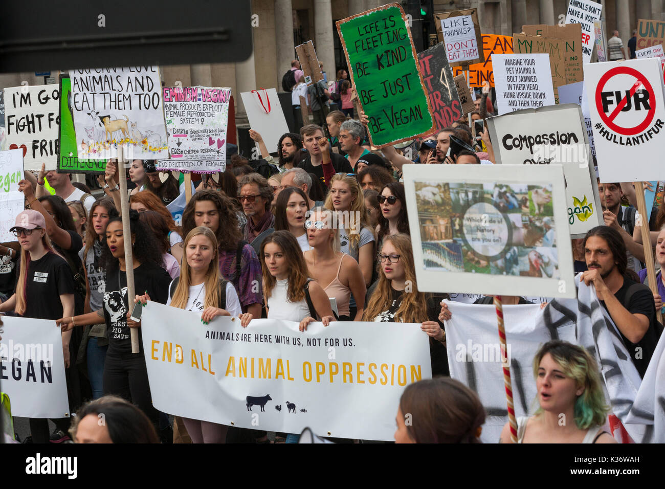 Animal Rights March: London UK. 2nd September, 2017. Thousands of ...