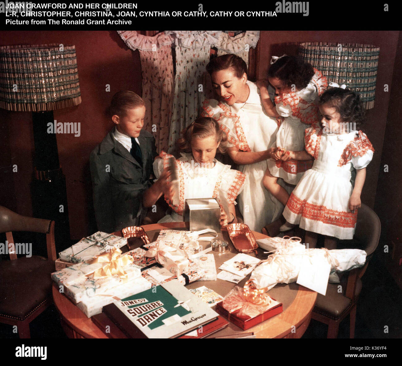 JOAN CRAWFORD AND HER CHILDREN L-R, CHRISTOPHER, CHRISTINA, JOAN ...