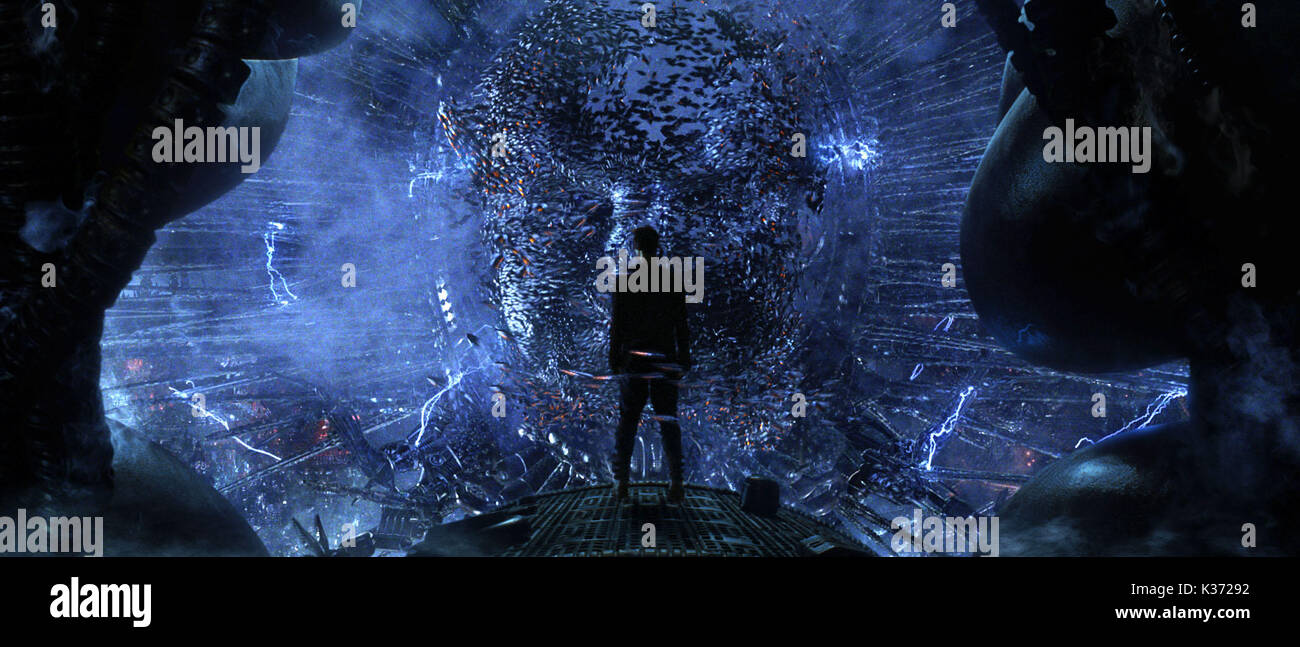 MATRIX REVOLUTIONS KEANU REEVES CONFRONTED BY DEUS EX MACHINA A WARNER ...