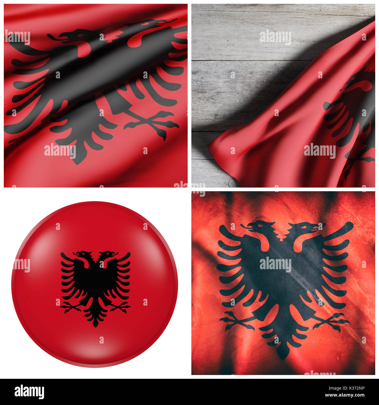 3d rendering of a composition of four Albania flags Stock Photo - Alamy