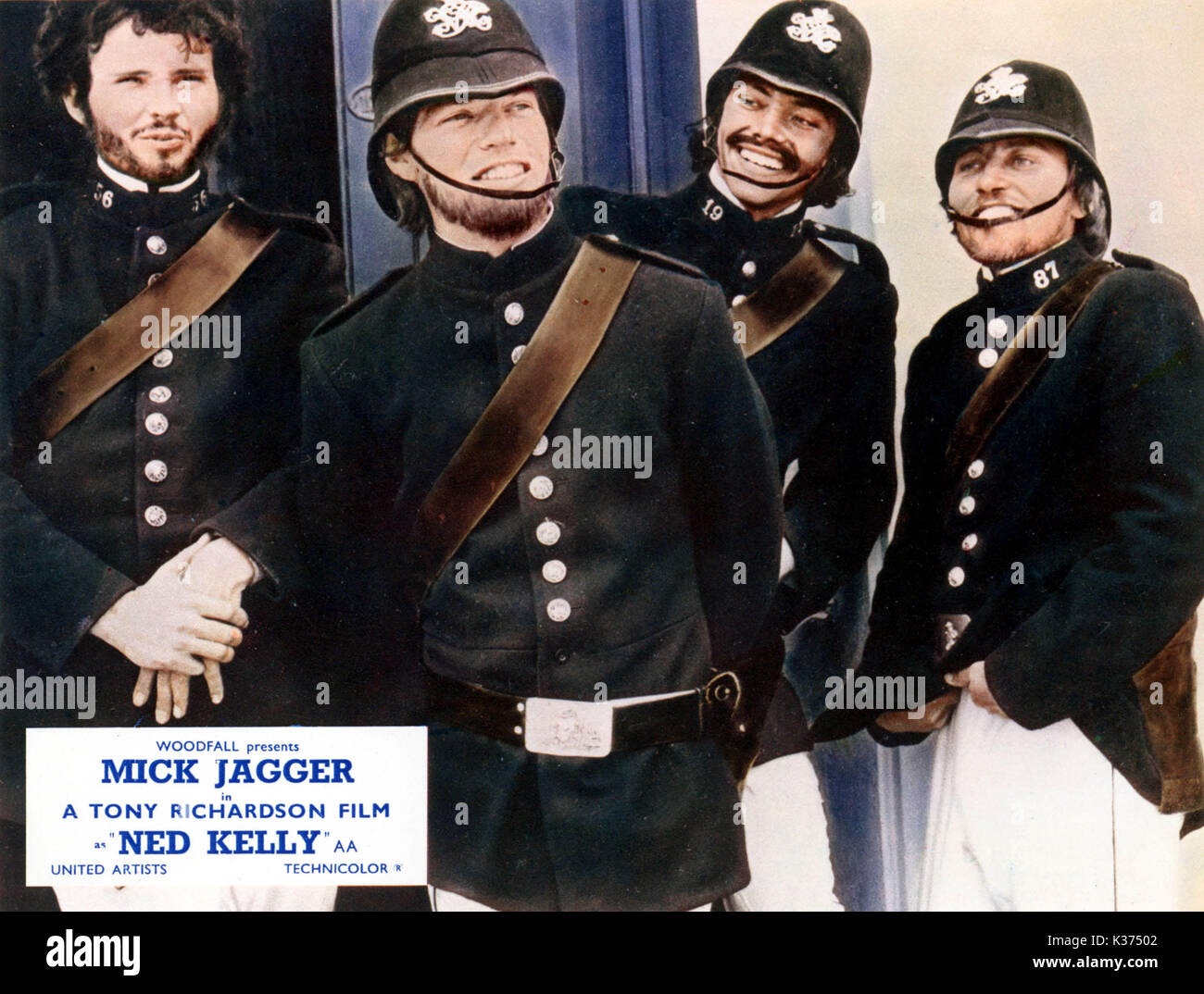 NED KELLY L-R, ALLEN BICKFORD, MICK JAGGER, GEOFF GILMOUR, MARK McMANUS ...