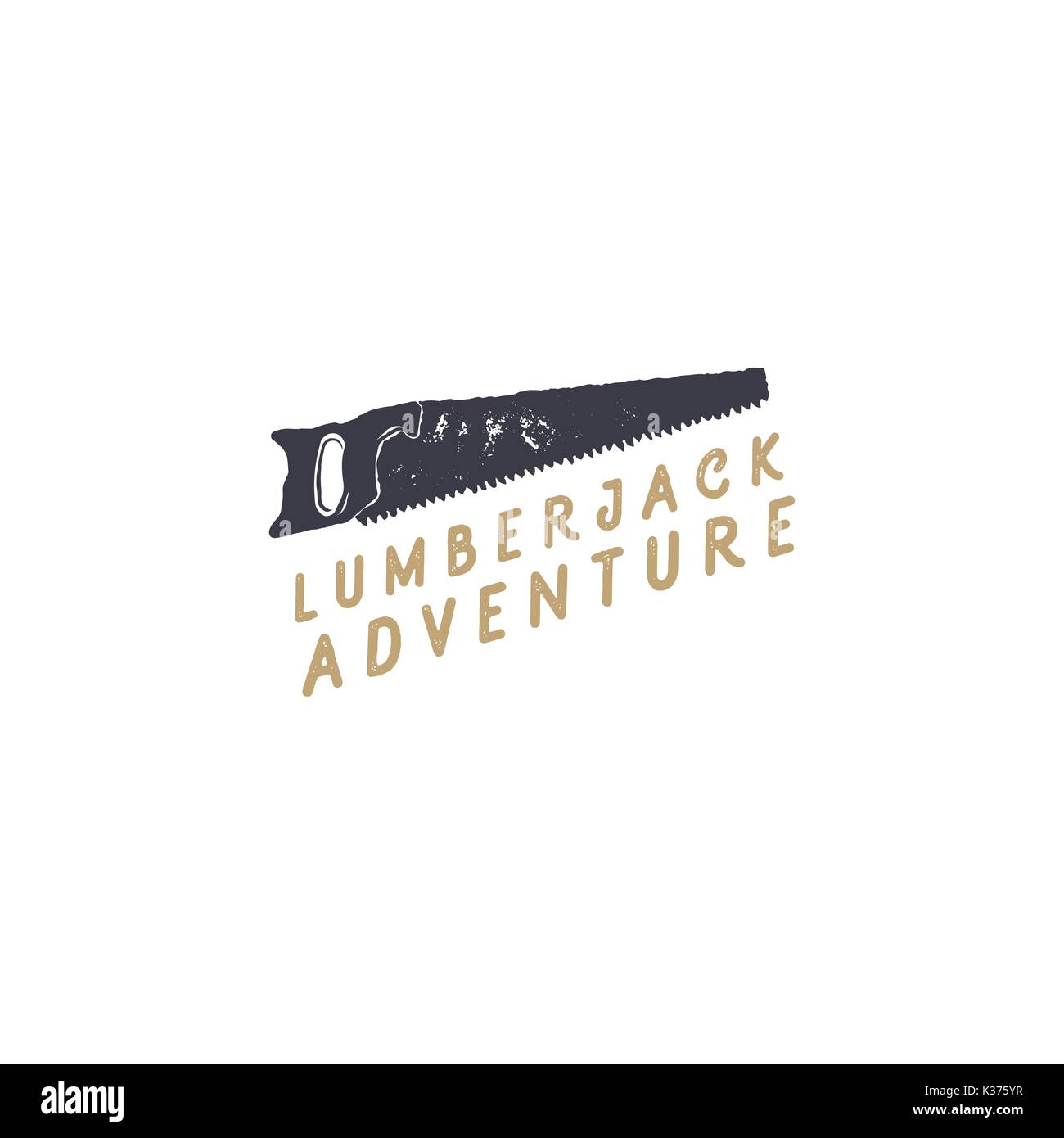 lumberjack saw logo design. Typography elementsm vintage hand drawn ...