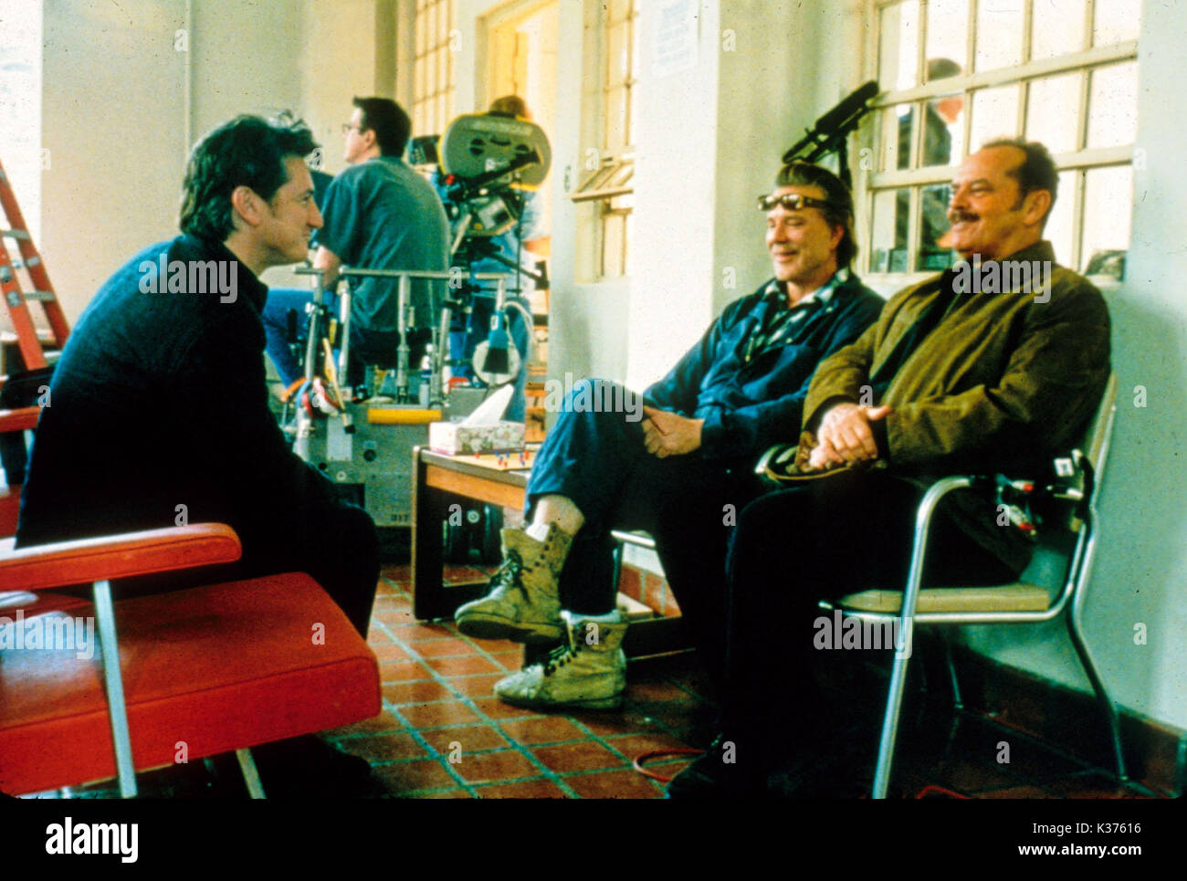 THE PLEDGE SEAN PENN, director, with MICKEY ROURKE and JACK NICHOLSON ...