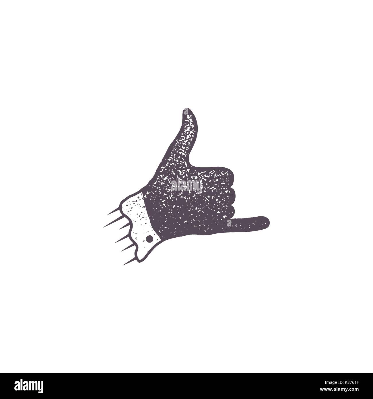 shaka sign isolated on white background. Surfing symbol. Stock vector ...