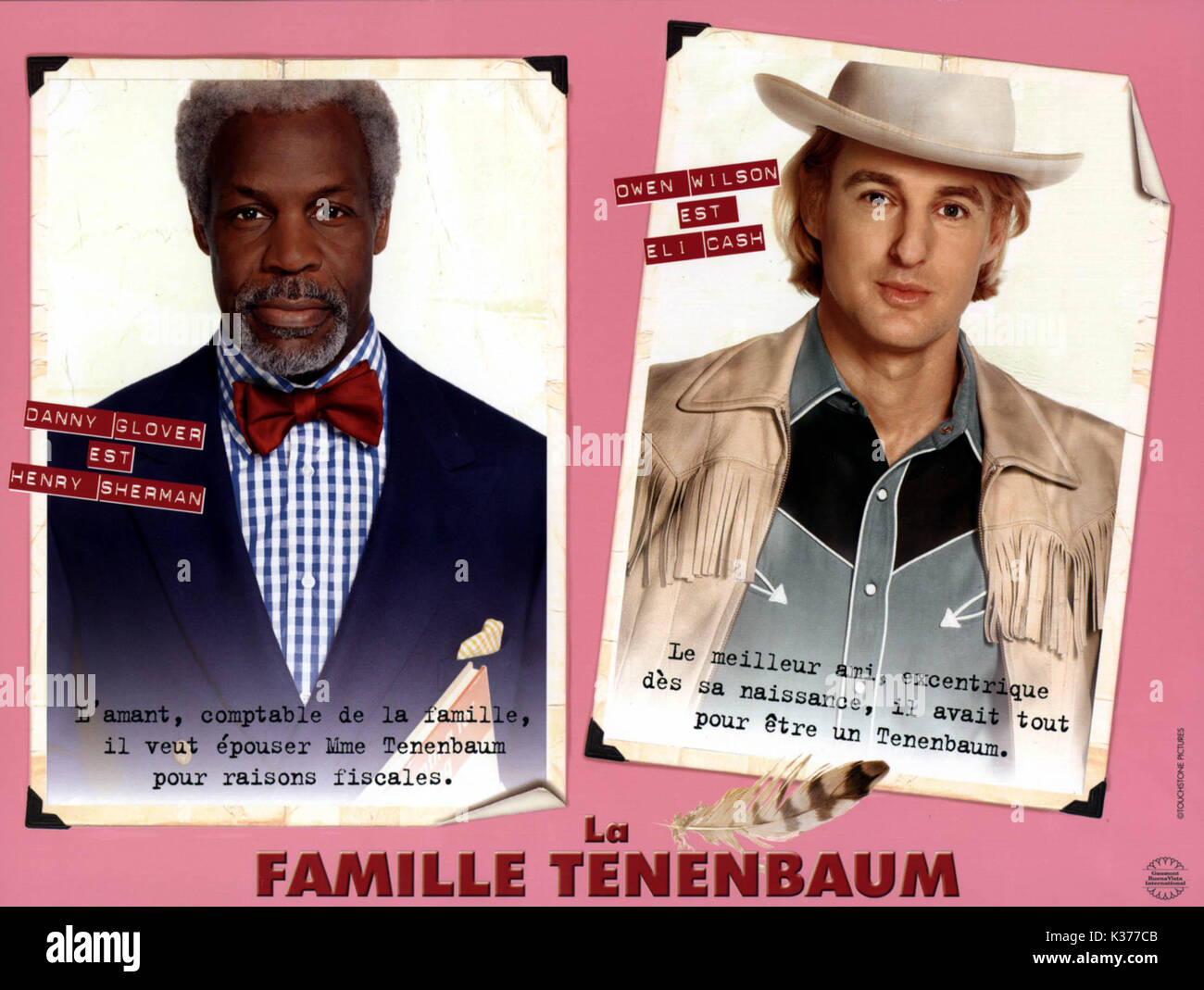 THE ROYAL TENENBAUMS DANNY GLOVER, OWEN WILSON Date: 2001 Stock Photo ...