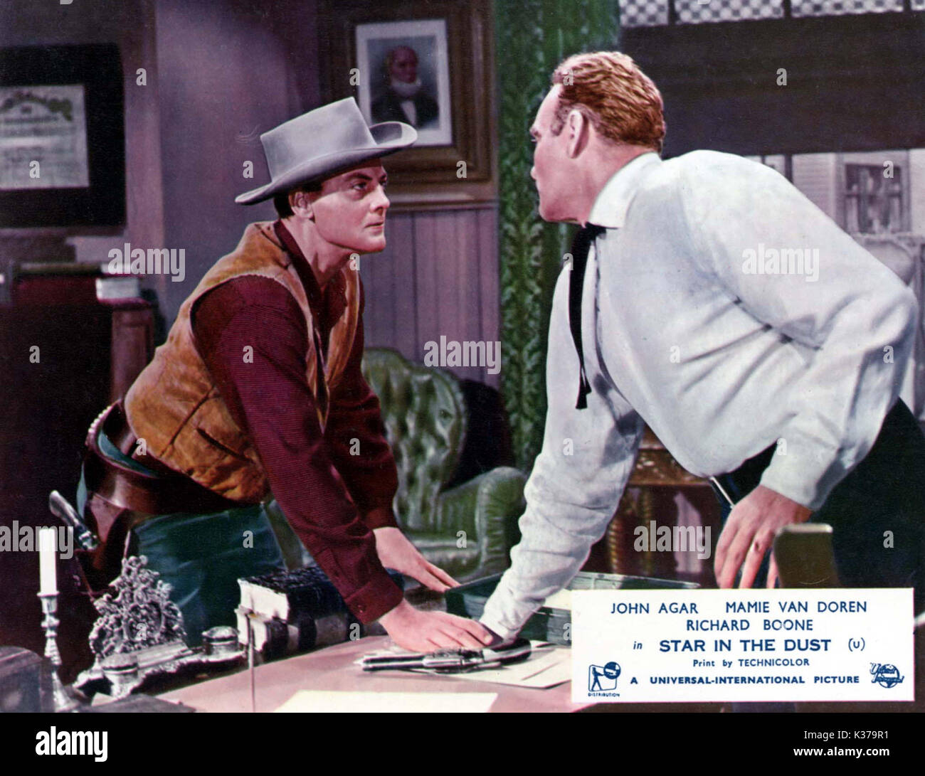 STAR IN THE DUST JOHN AGAR, LEIF ERICKSON Date: 1956 Stock Photo - Alamy