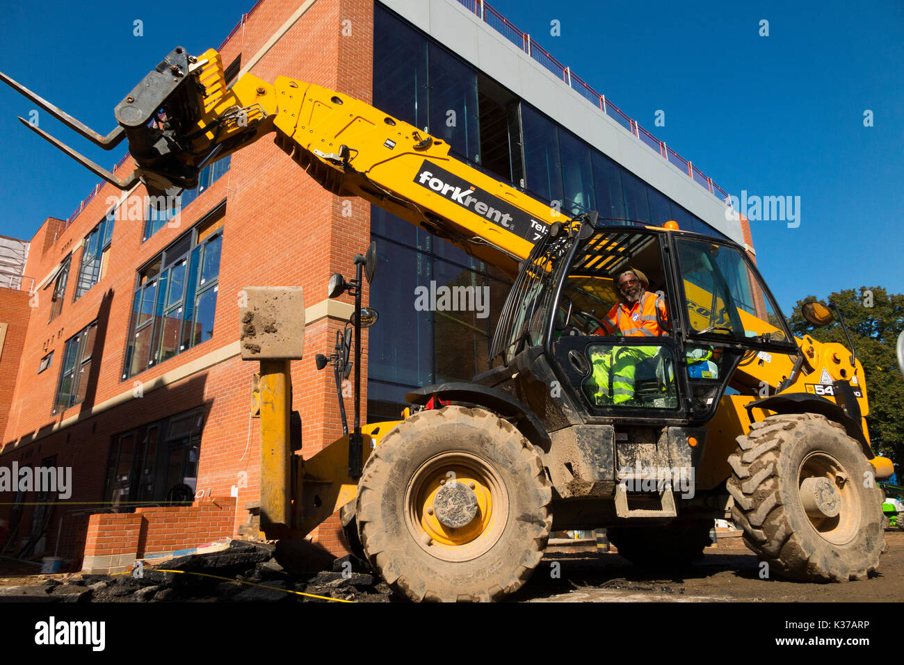 School extension building being built / constructed on a construction ...