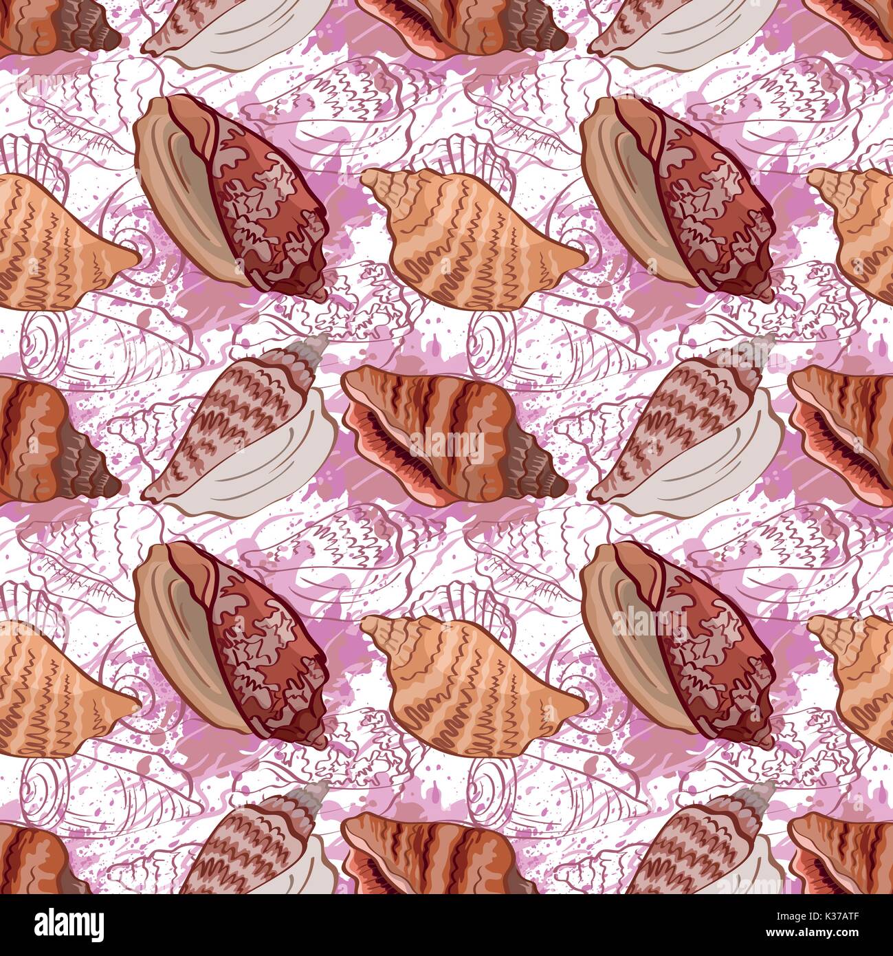 Seamless background, seashells Stock Vector Image & Art - Alamy