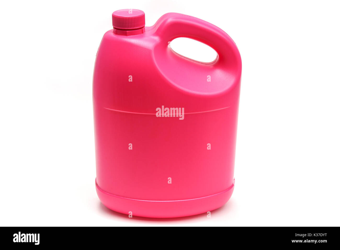 Pink plastic gallon on white background Stock Photo - Alamy