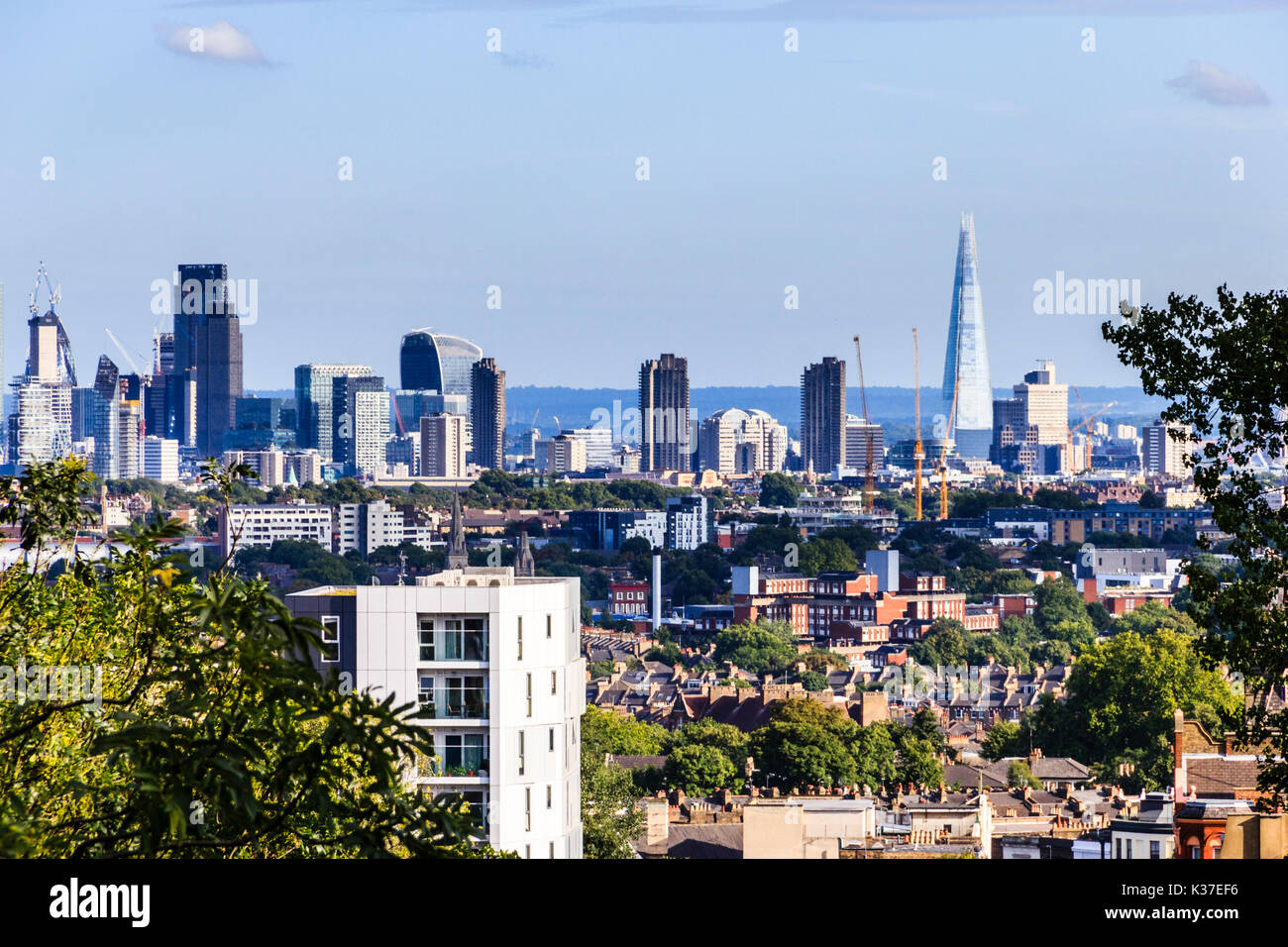 View looking South over Archway towards City of London from Hornsey ...