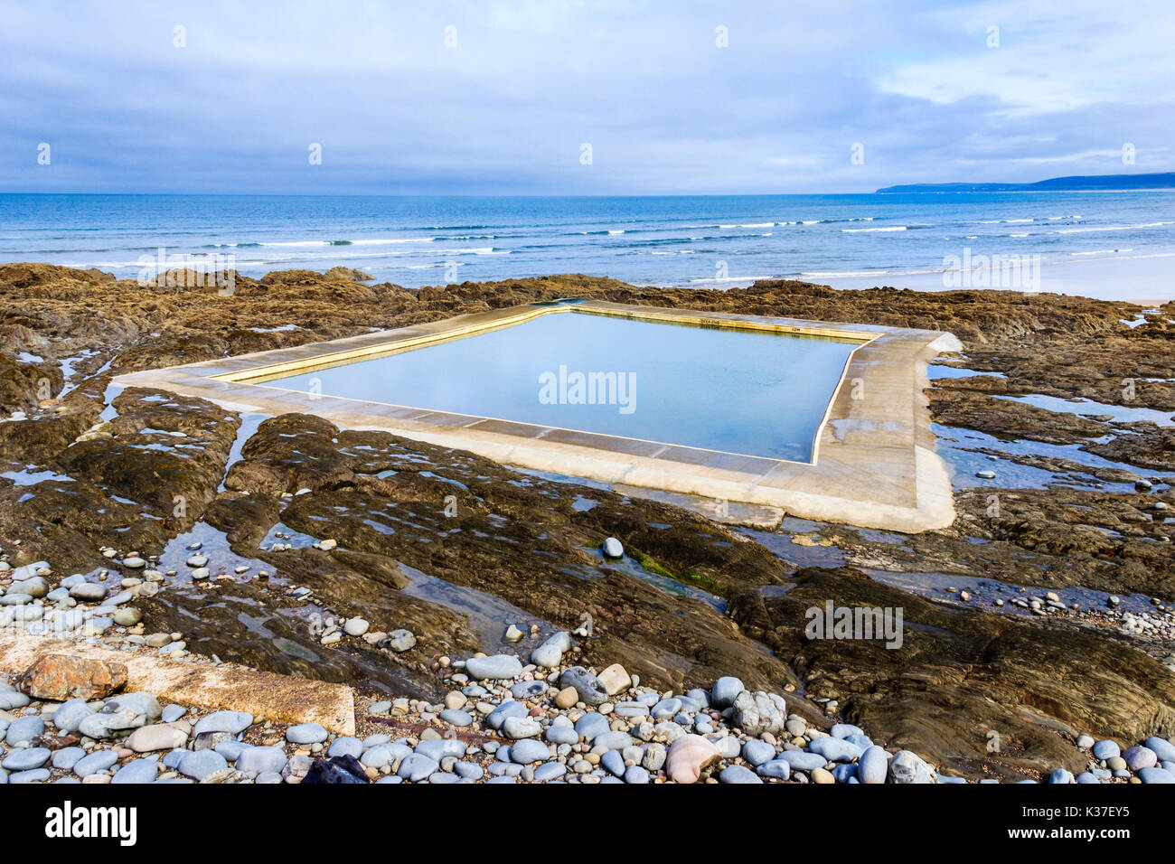 Seawater swimming pool at Westward Ho, Devon, England, UK Stock Photo ...