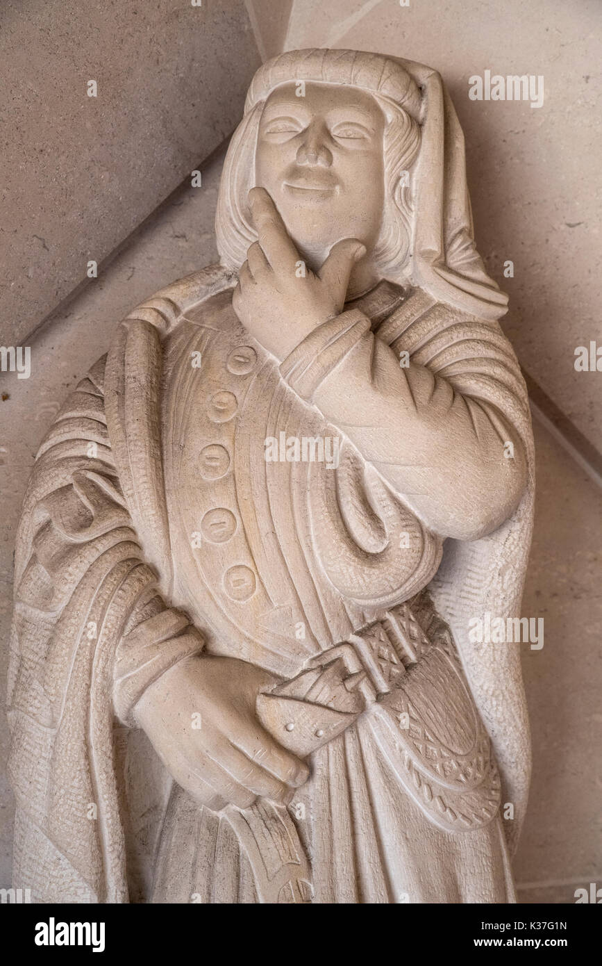 A sculpture of historic Medieval English merchant and a politician Sir ...