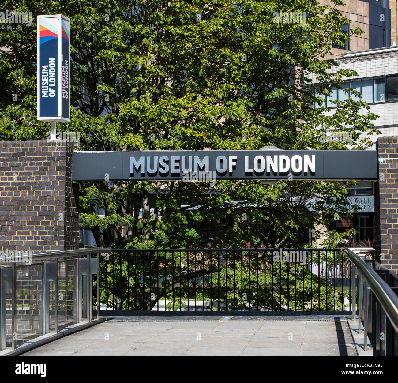 LONDON, UK - AUGUST 11TH 2017: The entrance to the Museum of London ...