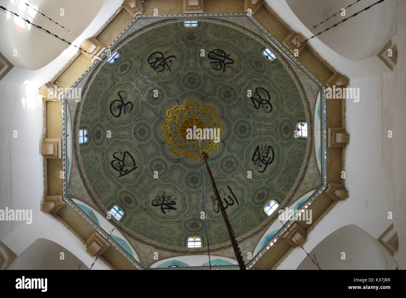 Decorated islamic dome inside Umayyad mosque Damascus Syria Stock Photo ...