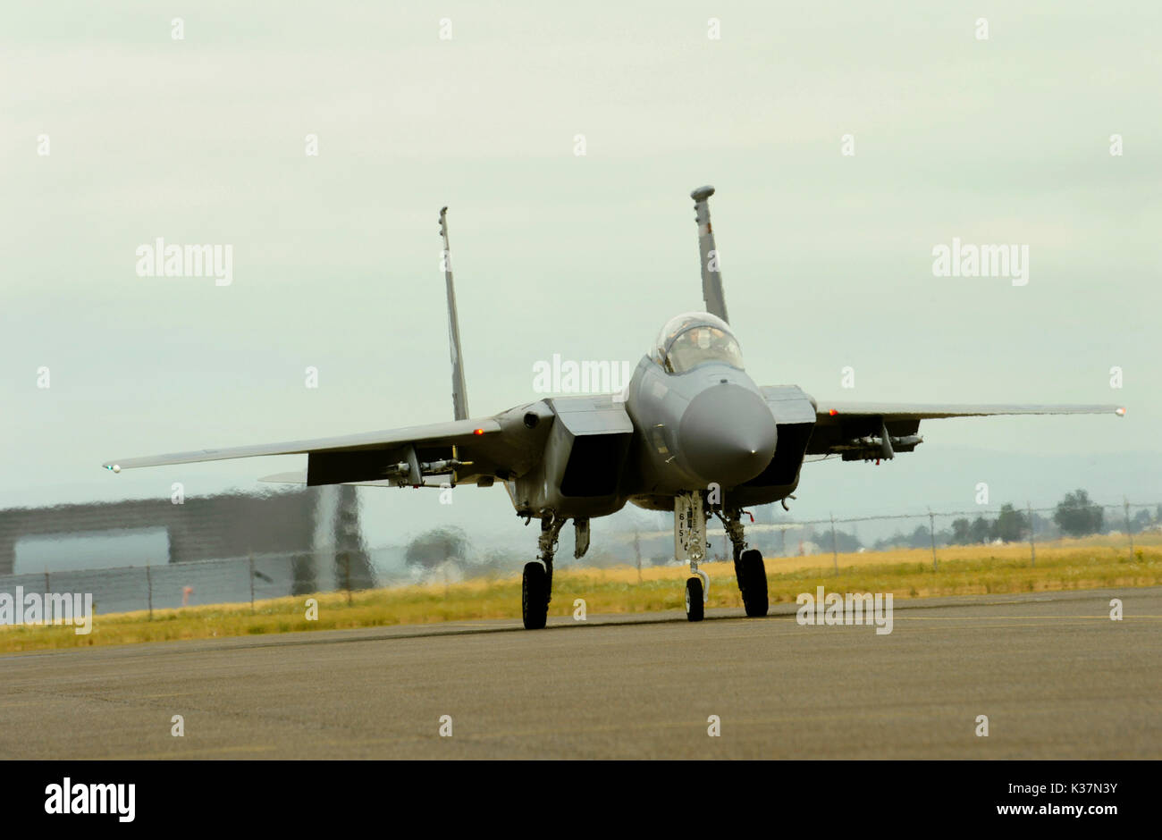 An F-15C Eagle, assigned to the 142nd Fighter Wing, Oregon Air National ...