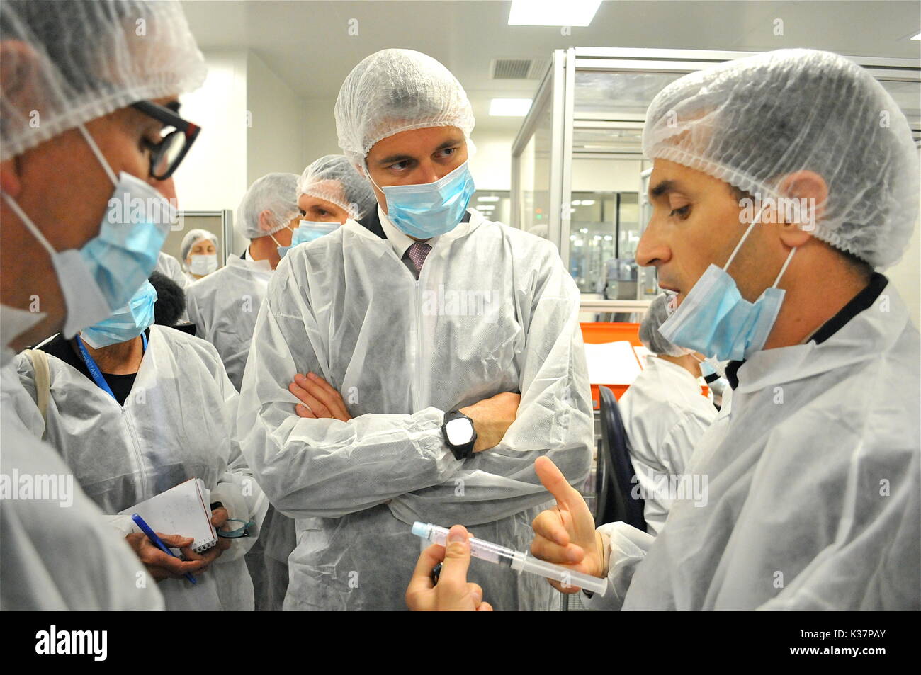Opening day of brand new Aguettant Pharmaceutical Laboratory in Lyon ...