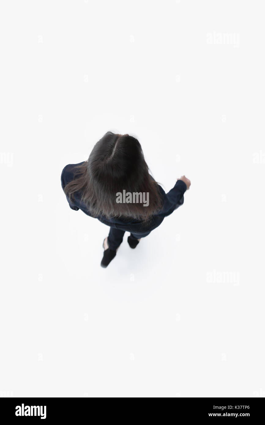 modern young business woman looking up. photo in full growth Stock ...