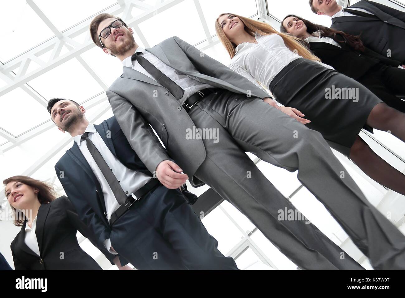 concept of victory. business team walking forward Stock Photo - Alamy