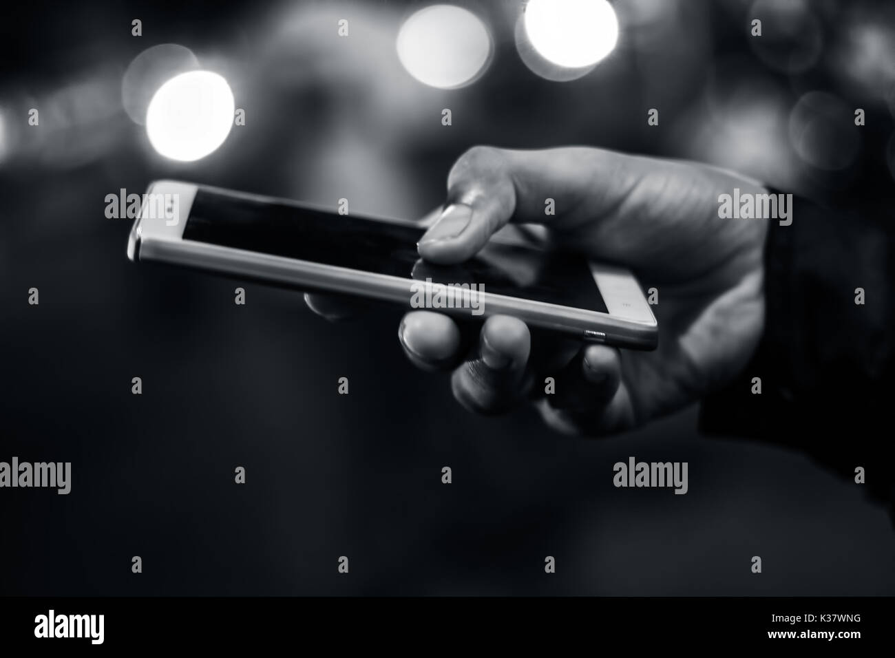 Using smartphone night green screen hi-res stock photography and images ...