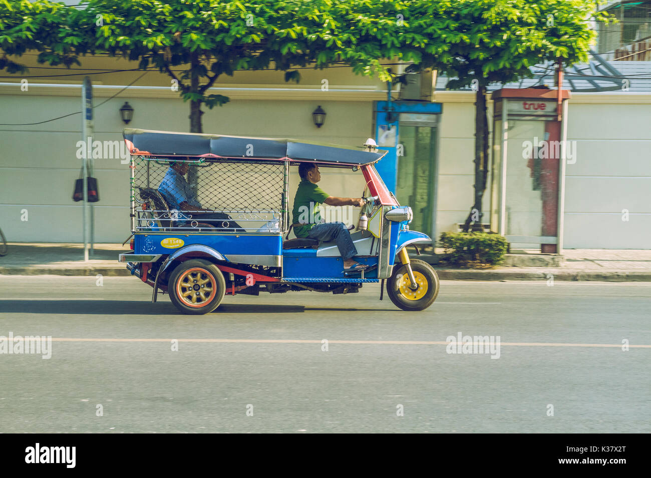 Thailand, Bankok, capital, urban street view, tuk-tuk driver, 2016 ...