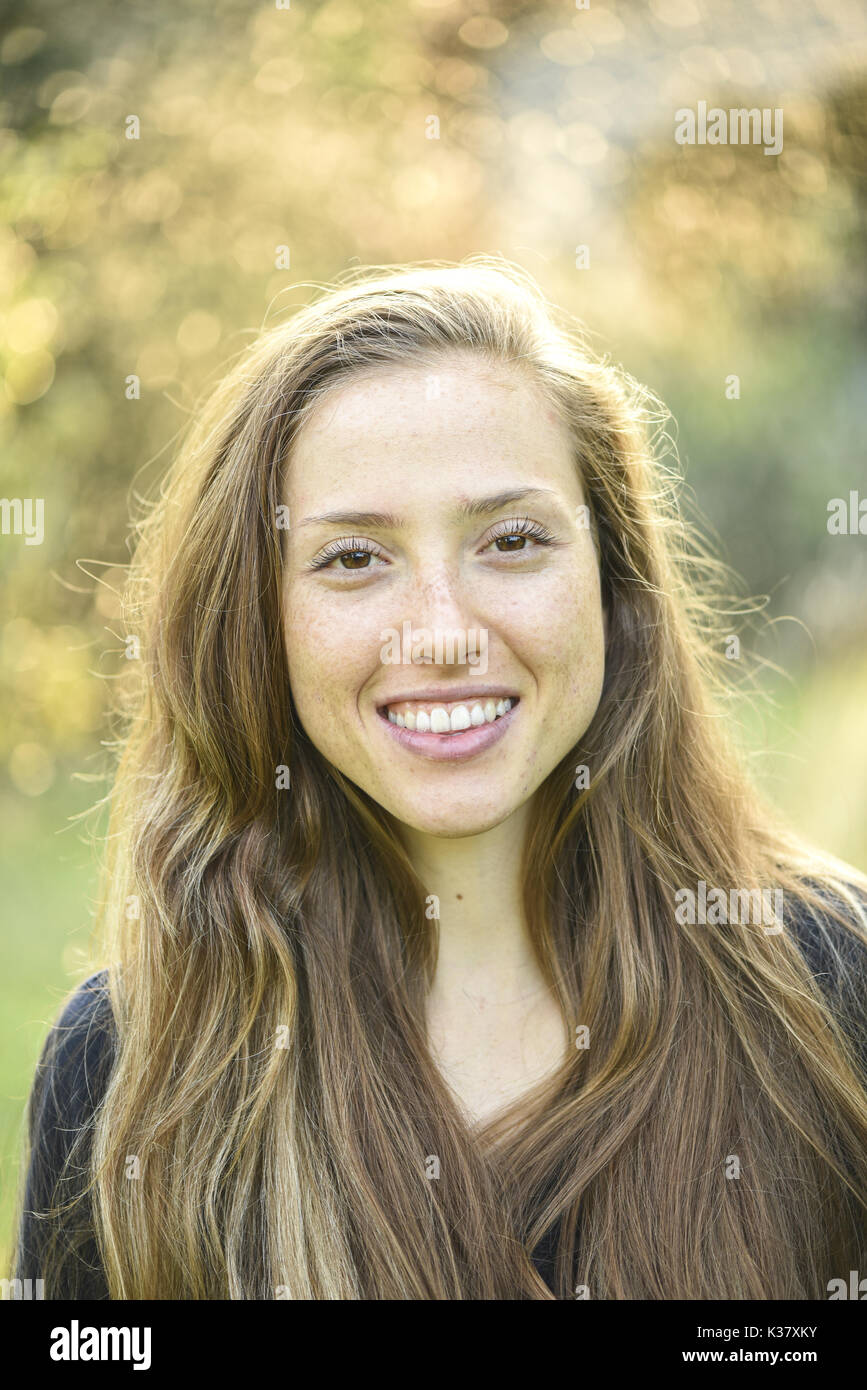 Yound woman in her garden, near Vienna, Austria (model-released Stock ...
