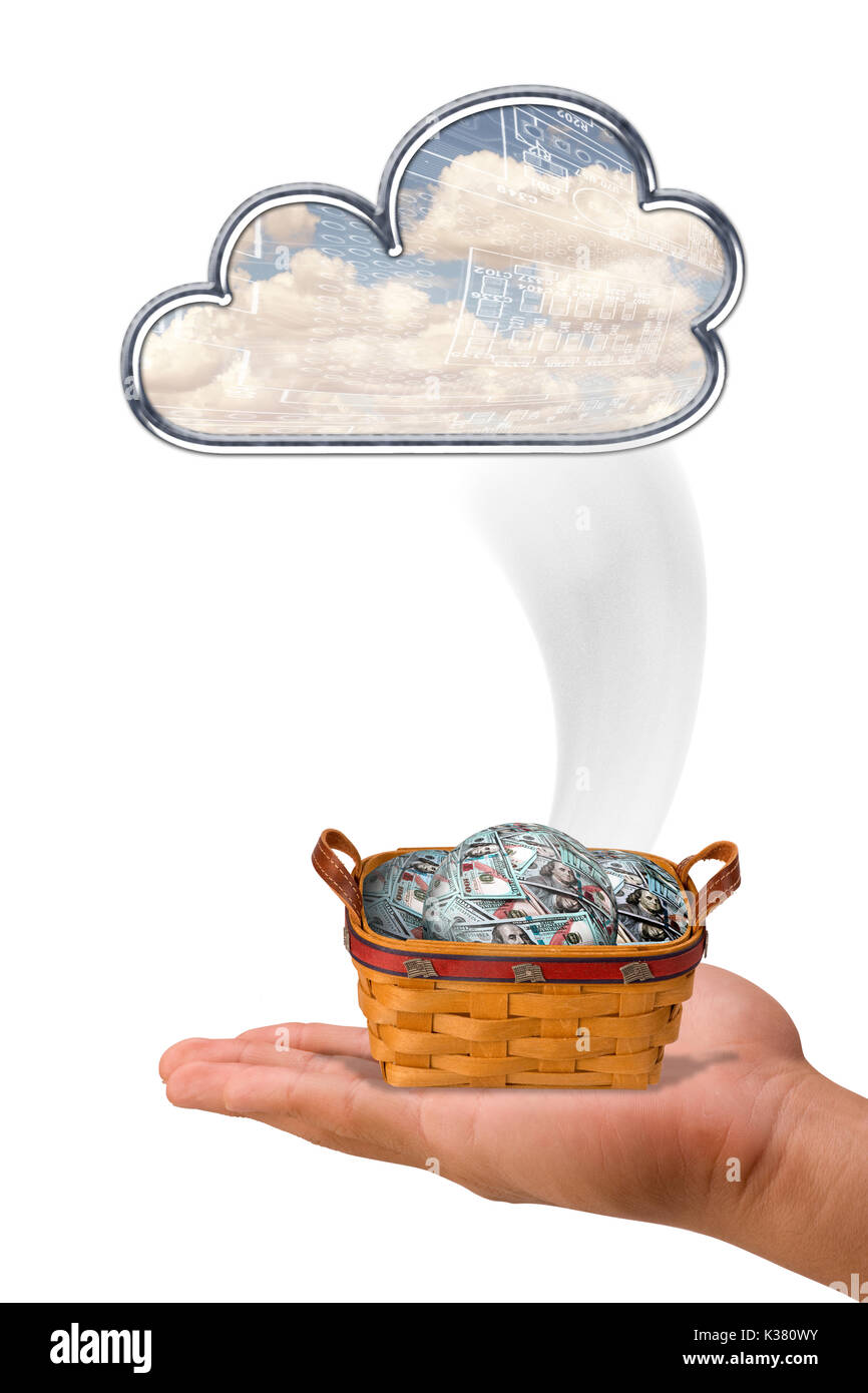 Money falling from the clouds and heaven Stock Photo - Alamy