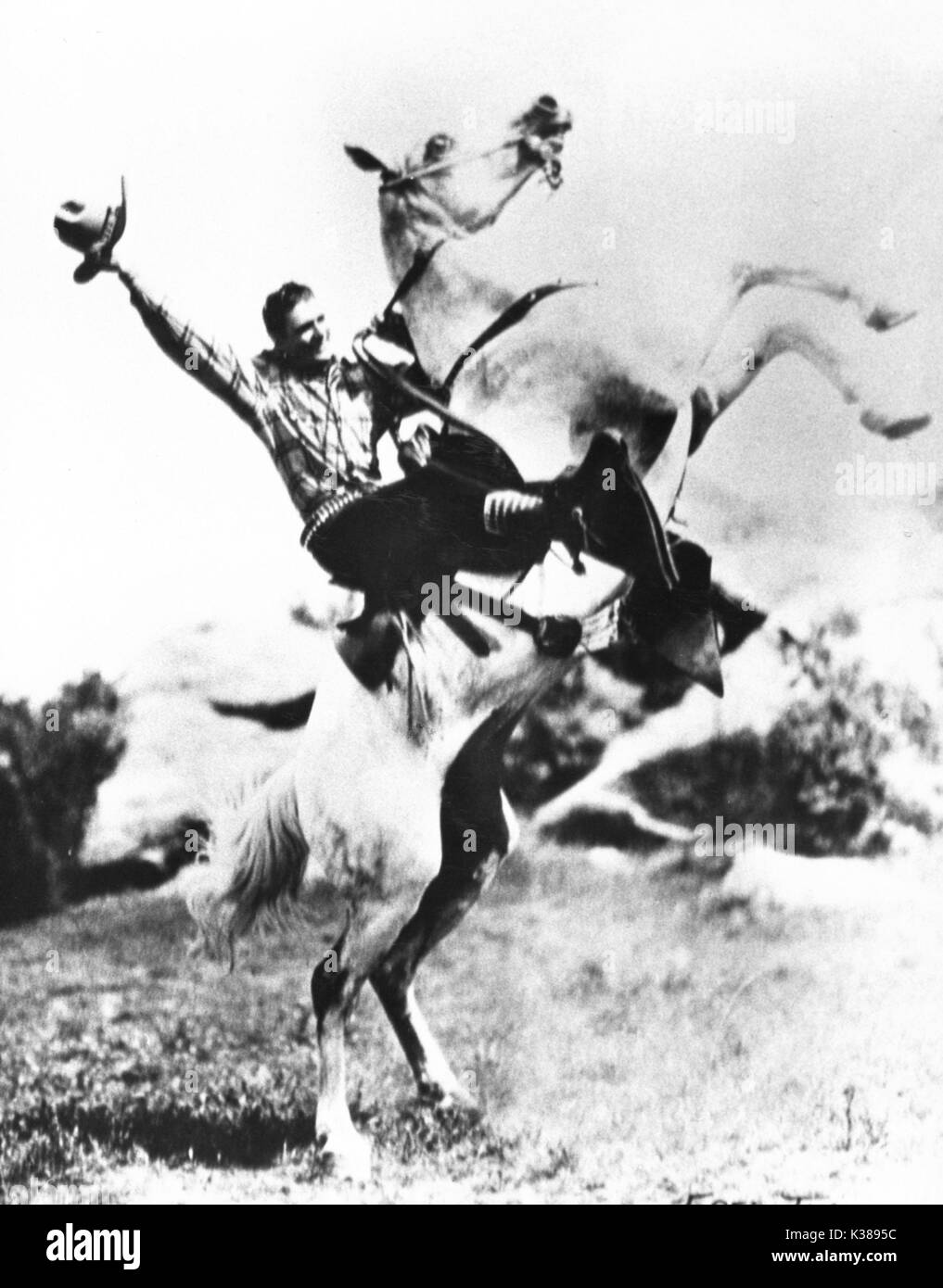 FRED THOMSON AND HIS HORSE SILVER KING Stock Photo - Alamy