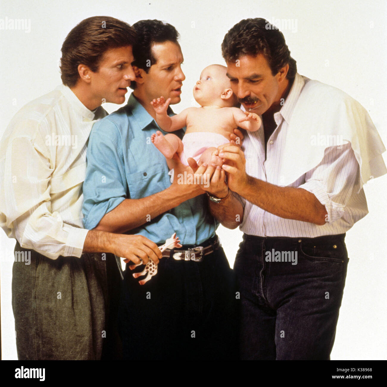 THREE MEN AND A BABY TED DANSON, STEVE GUTTENBERG, TOM SELLECK ...