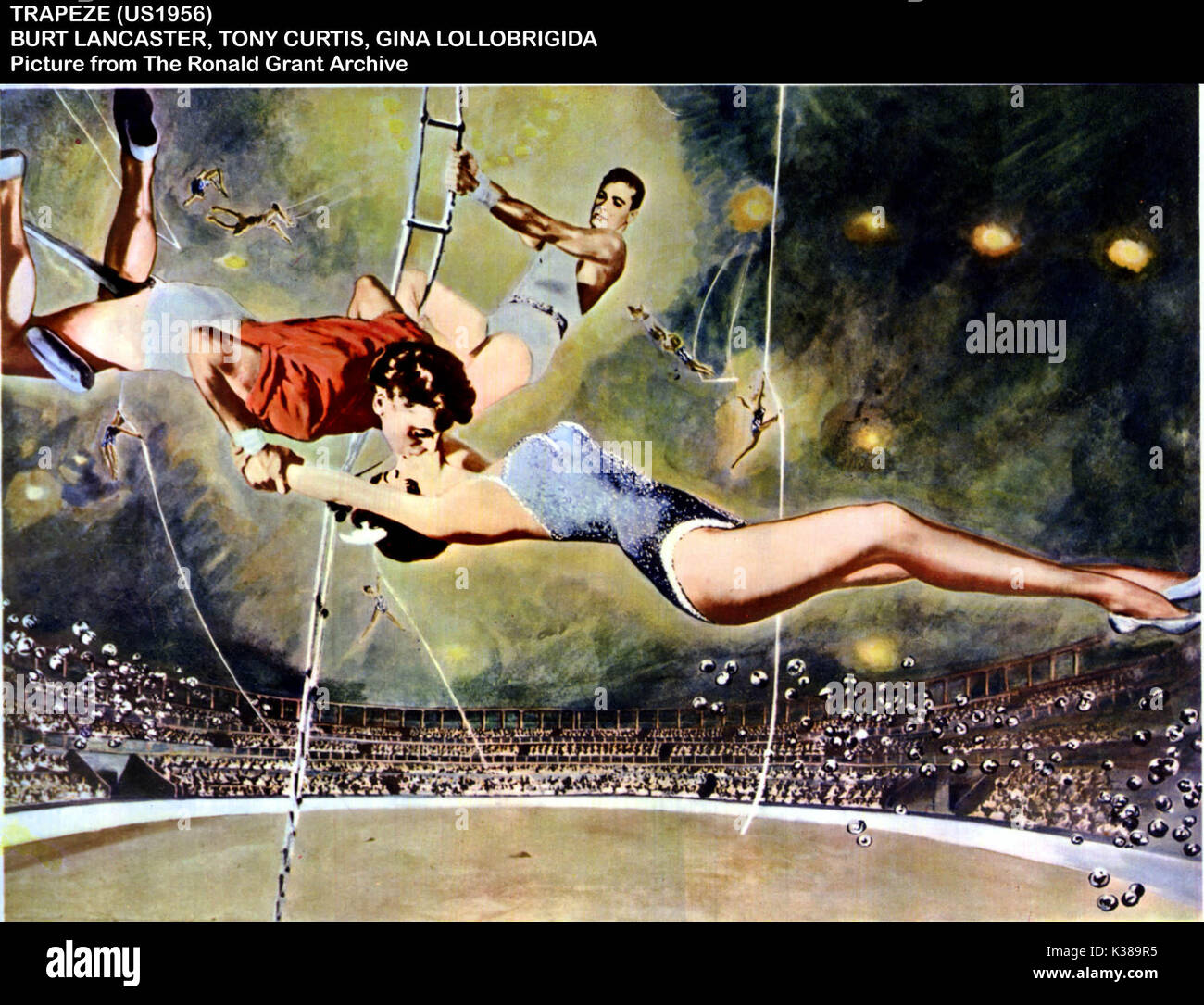 TRAPEZE BURT LANCASTER, TONY CURTIS, GINA LOLLOBRIGIDA Date: 1956 Stock Photo - Alamy