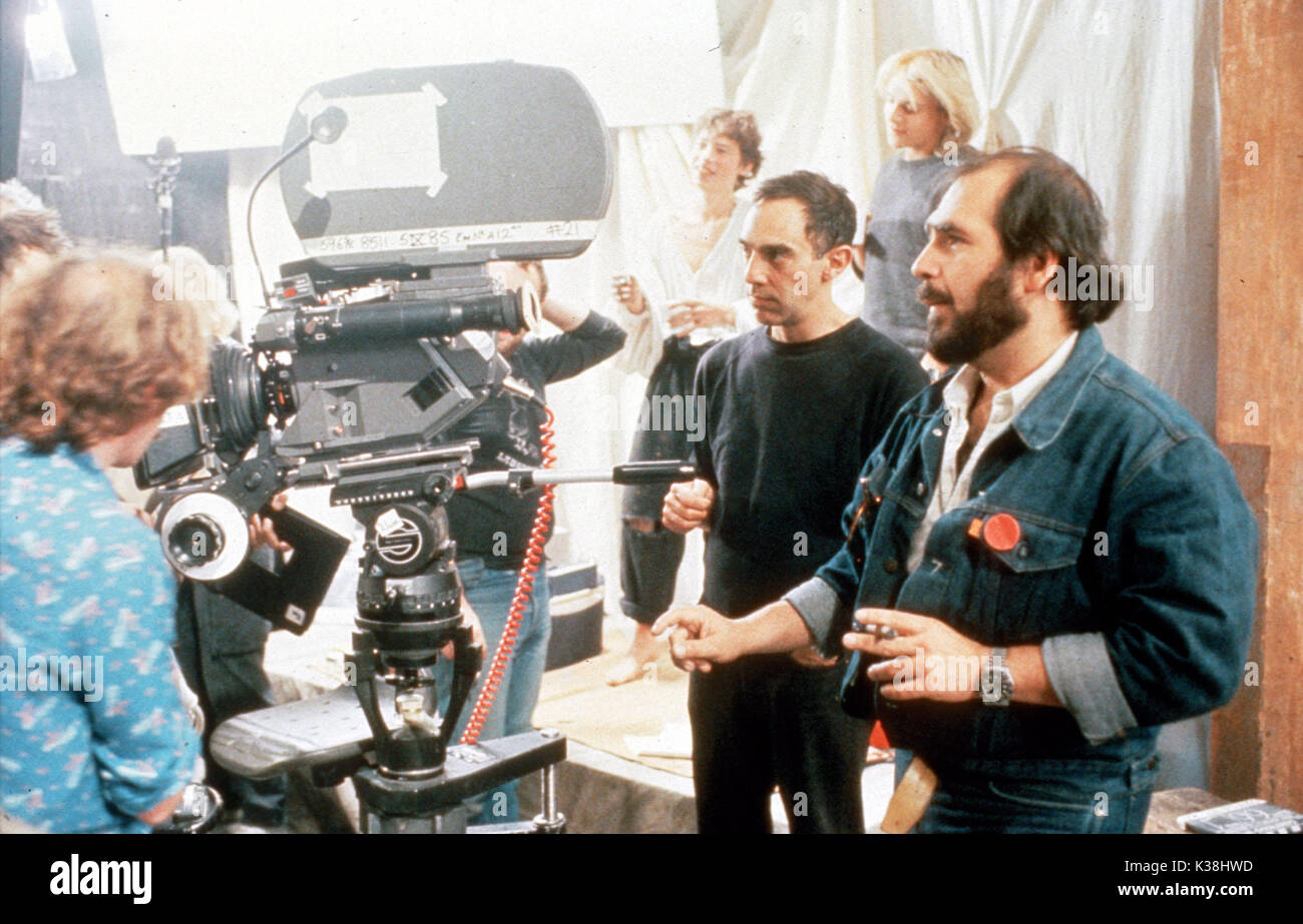 CARAVAGGIO Director DEREK JARMAN on set with cinematographer GABRIEL ...