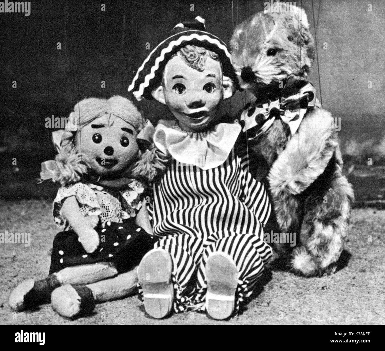 ANDY PANDY from left Looby Loo, Andy Pandy, Teddy Stock Photo - Alamy