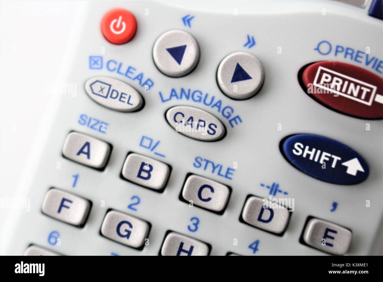 An Image of a Hand Label maker Stock Photo - Alamy