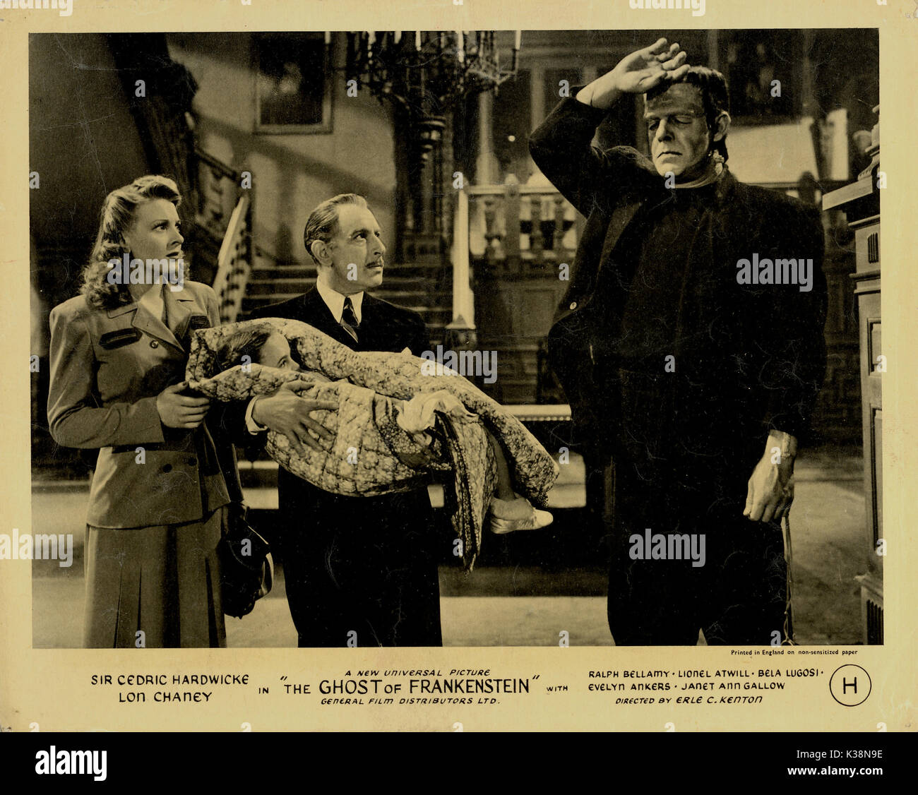 GHOST OF FRANKENSTEIN EVELYN ANKERS, SIR CEDRIC HARDWICKE, JANET ANN ...