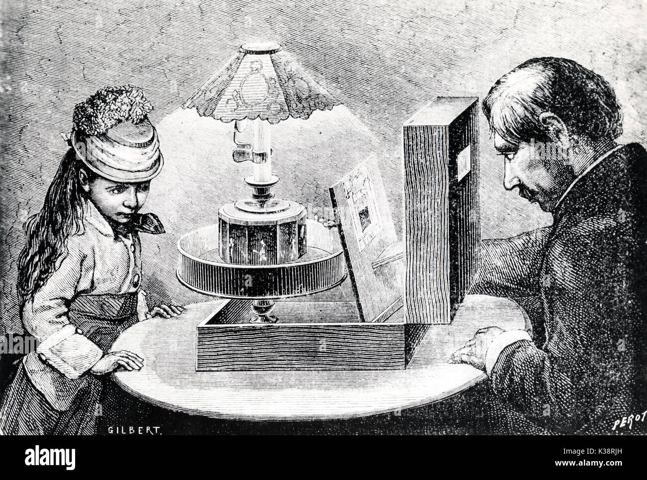 A PRAXINOSCOPE A VICTORIAN DEVICE WHICH COULD GIVE THE IMPRESSION OF ...