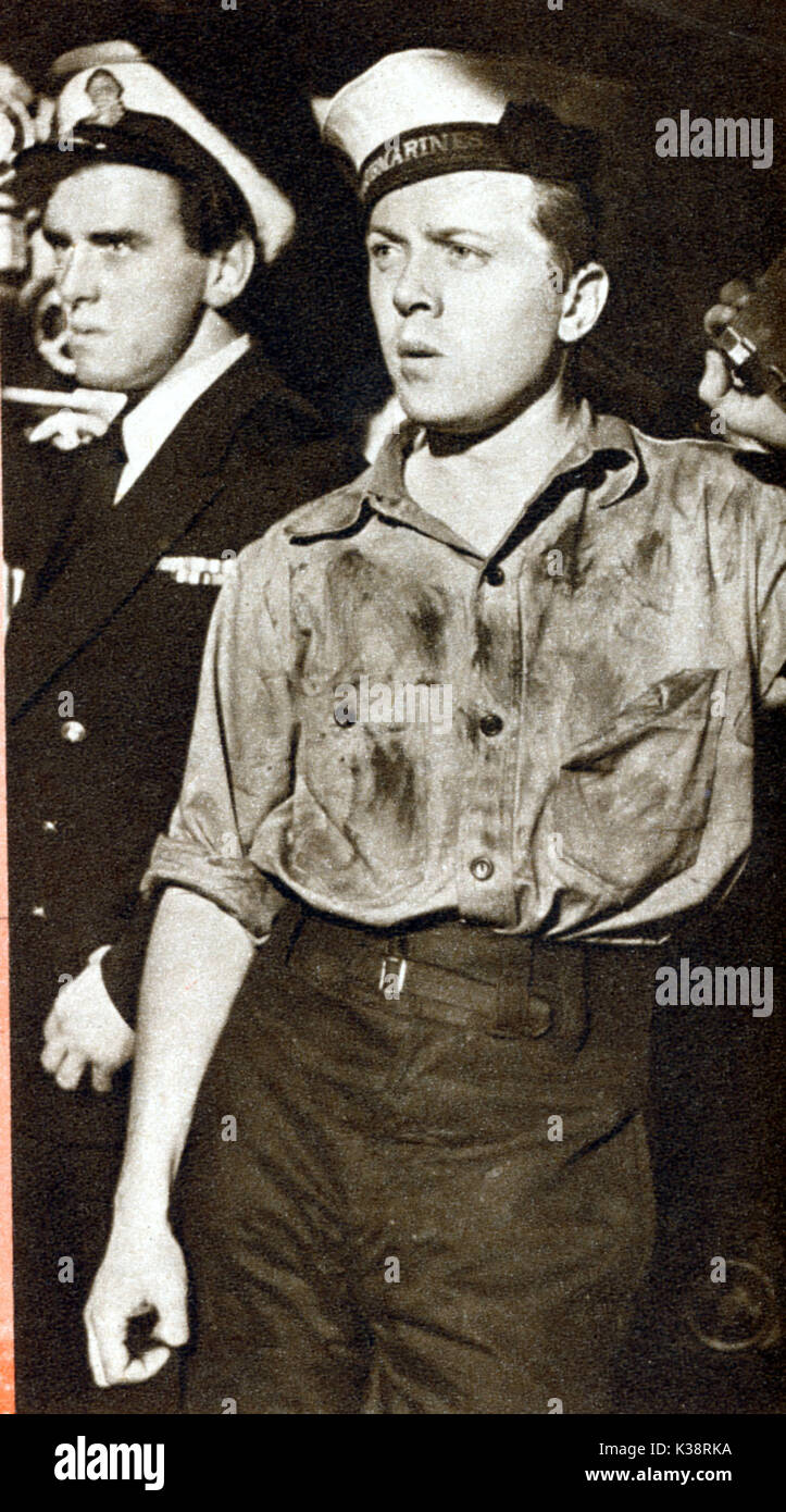 MORNING DEPARTURE Directed by Roy Ward Baker Shown here George Cole and ...